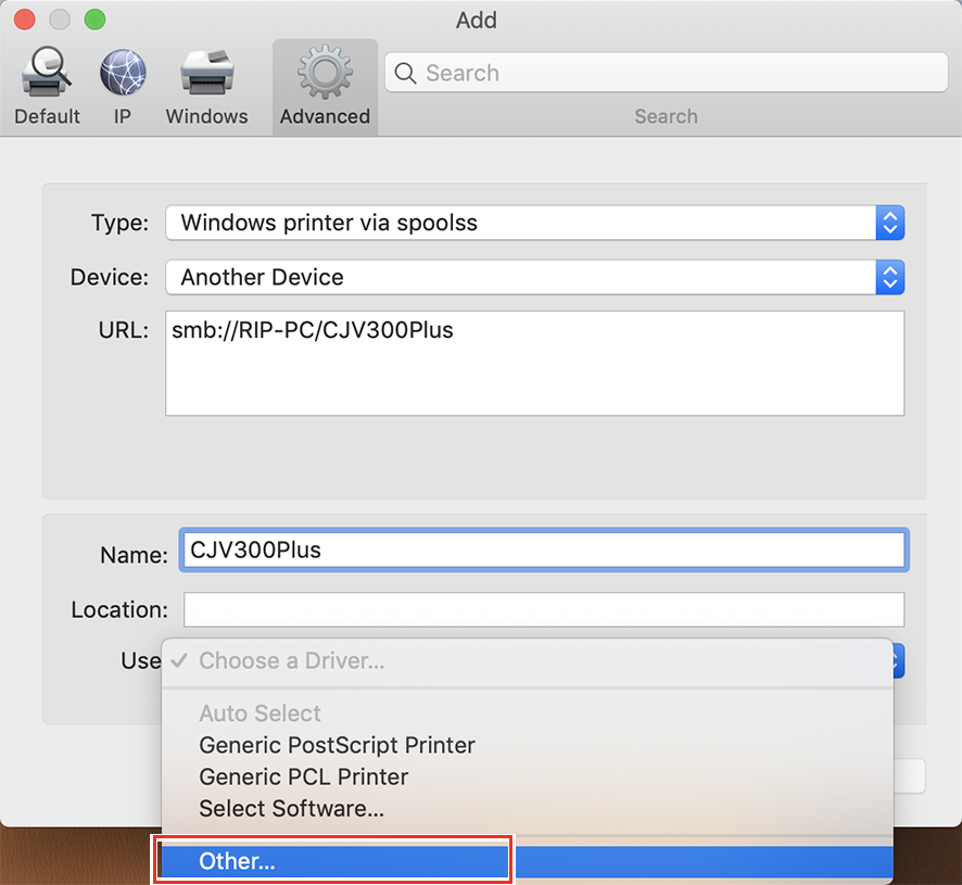 RasterLink7 [Net] | Manually Adding a Printer