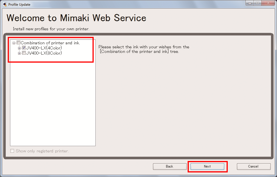 RasterLink6Plus [Inst] | Installation procedure from the profile update